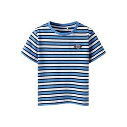 name it T-Shirt 'NMMJellan' Jungen Gr&ouml;&szlig;e 98 marine / royalblau / wei&szlig;