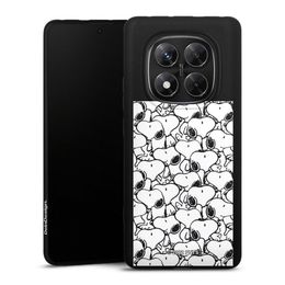 DeinDesign Xiaomi Redmi Note 14 Pro 5G Handy Premium Silikon H&uuml;lle Handyh&uuml;lle schwarz Case Peanuts Snoopy Muster Silikon Premium Case