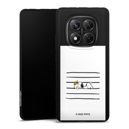 DeinDesign Xiaomi Redmi Note 14 Pro 5G Handy Premium Silikon H&uuml;lle Handyh&uuml;lle schwarz Case Snoopy Dog Peanuts Silikon Premium Case