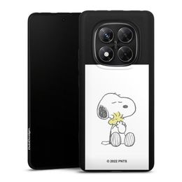 DeinDesign Xiaomi Redmi Note 14 Pro 5G Handy Premium Silikon H&uuml;lle Handyh&uuml;lle schwarz Case Snoopy Love Peanuts Silikon Premium Case
