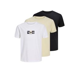 Jack & Jones Jack & Jones Junior T-Shirt Jungen Gr&ouml;&szlig;e 164 creme / schwarz / wei&szlig;