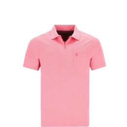 Hajo Shirt Kurzarm-Poloshirt Softknit mit verdecktem Rei&szlig;verschluss und Brusttasche in Regular Fit