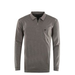 Hajo Shirt Langarm-Poloshirt Softknit mit Rei&szlig;verschluss, Brusttasche und Logo-Stickerei in Comfort Fit