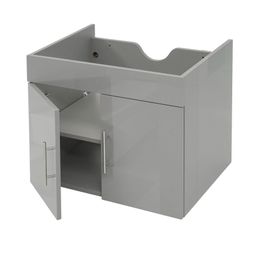 Waschbeckenunterschrank MCW-D16, Waschtischunterschrank Waschtisch Unterschrank Badm&ouml;bel, MVG hochglanz 60cm ~ grau