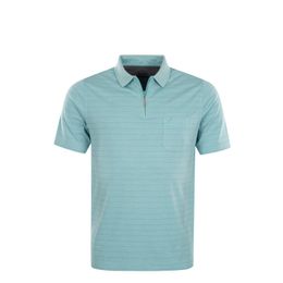 Hajo Shirt Gestreiftes Kurzarm-Poloshirt Softknit mit verdecktem Rei&szlig;verschluss und Brusttasche in Regular Fit