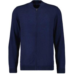 Strickfleecejacke Ragman, Herren, Gr. L5052, blau (marineblau), 95% Baumwolle 5% Kaschmir, Jacken