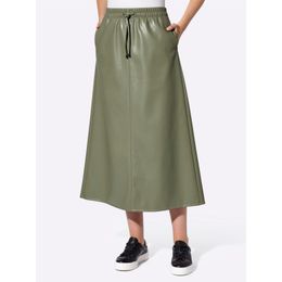 Heine Damen Maxirock, Gr&uuml;n, Gr. 50, Lange R&ouml;cke, Material: Polyester