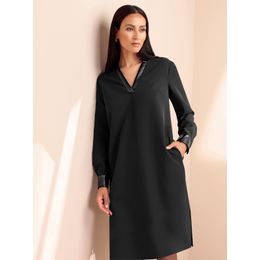 Heine Damen Jerseykleid, Schwarz, Gr. 46, Einfarbige Kleider, Material: Polyester