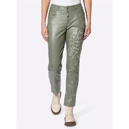 Heine Damen Bengalinhose, Gr&uuml;n, Gr. 34, Druckhosen, Material: Viskose