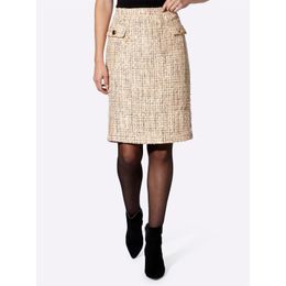 Heine Damen Bleistiftrock, Natur, Gr. 50, Kurze R&ouml;cke, Material: Polyester