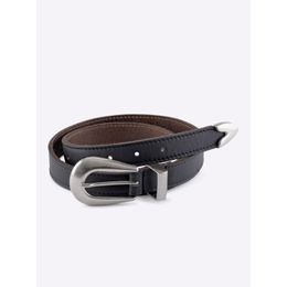 Heine Damen G&uuml;rtel, Blau, Gr. 85, G&uuml;rtel, Material: Rindsleder