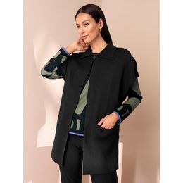 Heine Damen Longweste, Schwarz, Gr. 36/38, Ponchos, Material: Viskose