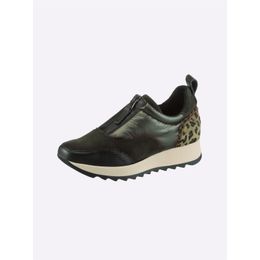 Heine Damen Sneaker, Gr&uuml;n, Gr. 40, Sneakers & Schn&uuml;rer, Material: Rindsleder