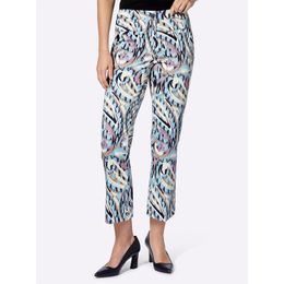 Heine Damen Druckhose, Blau, Gr. 36, 7/8-Hose, Material: Baumwolle