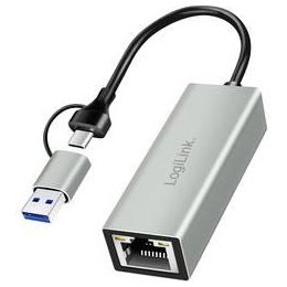 LogiLink USB 2.0 Adapter [1x USB 3.2 Gen 1 Stecker C (USB 3.0) - 1x RJ45-Buchse] UA0238B 18.00 cm