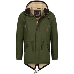 Winterjacke Alessandro Salvarini "ASMenara", Herren, Gr. XXL (56), grün (olive), Obermaterial: 100% Baumwolle; Innenmaterial: 100% Polyester; Wattierung: 100% Polyester, Jacken, mit warmem Teddyfell