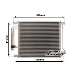 Van Wezel Kondensator, Klimaanlage für NISSAN 92100BA61B 92100-BA61B 92100-BA61A 13015703