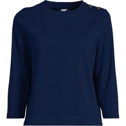 LANDS' END Shirt mit Schulterkn&ouml;pfen, Damen,  Blau, Baumwolle, by Lands' End