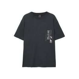 Pull&Bear Pull&Bear T-Shirt Herren Größe M grau / dunkelgrau / weiß