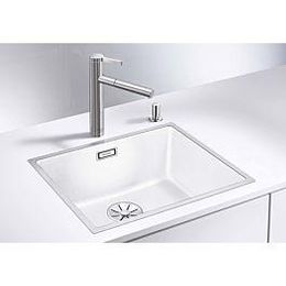 Blanco SUBLINE 500-IF SteelFrame Spüle 524109 54,3 x 44,3 cm, PuraDur weiß, Einbau von oben, mit Zugknopffernbedienung