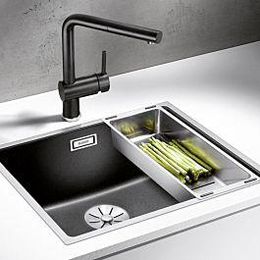 Blanco SUBLINE 500-IF SteelFrame Spüle 524107 54,3x44,3cm, PuraDur anthrazit, Einbau von oben, ohne Ablauffernbedienung