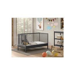 Vipack DINO Baby-/Juniorbett 70 x 140 cm, h&ouml;henverst. Lattenrost, Buche massiv - versch. Ausf&uuml;hrungen - Anthrazit