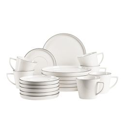 M&auml;ser M&auml;ser Kaffeeservice, Porzellan Sita Wei&szlig; / Schwarz