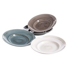 M&auml;ser M&auml;ser Pastateller-Set, Durable Porzellan DERBY Wei&szlig;, Beige, Grau, Blau