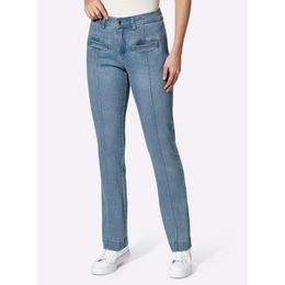 Heine Damen Gerade Jeans, Blau, Gr. 34, Mode, Material: Baumwolle