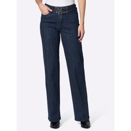 Heine Damen Gerade Jeans, Blau, Gr. 38, Mode, Material: Baumwolle