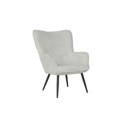 ByLiving Sessel UTA, Cordbezug off-white, Gestell Metall schwarz