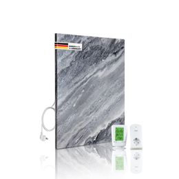 Marwona Naturstein Infrarotheizung 500 Watt inkl. Digitalthermostat I Energiesparende Infrarot Wandheizung I 5 Jahre Garantie I Made in Germany I Qarama