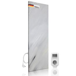Marwona Naturstein Infrarotheizung 800 Watt mit WIFI Smart Home Thermostat I Energiesparende Infrarot Wandheizung I 5 Jahre Garantie I Made in Germany I Bianco