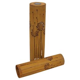 Frank Flechtwaren LED-Solarsäule Pusteblume 2er Set Lampe Deko Dekoration Gartendeko Leuchte