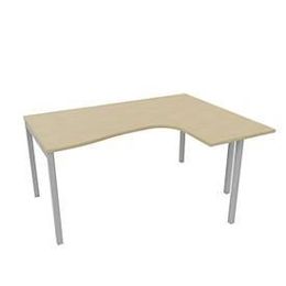 Winkelschreibtisch ARLON-OFFICE, 4-Fuß, Ansatz rechts, B 1600 x T 1200 x H 730 mm, Eiche-Dekor
