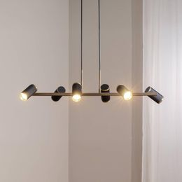 Hängelampe Lume schwarz/gold antik Länge 86 cm 6-flg. Metall