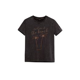 Desigual T-Shirt 'Palm Tree' Damen Gr&ouml;&szlig;e L beige / orange / schwarz