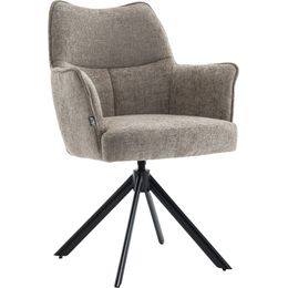 Drehstuhl Home Affaire "Cresta", grau (taupe, schwarz), B:60cm H:52cm T:45cm, Metall, Polyester, Stühle, tolle Optik