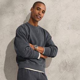 LANDS' END Sweatshirt mit Rundhalsausschnitt, Herren,  Grau, Baumwolle, by Lands' End