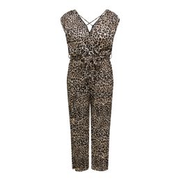 Only Carmakoma Jumpsuit 'CARSafari' Damen Gr&ouml;&szlig;e 5XL beige / ecru / braun / schwarz