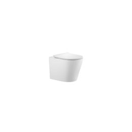 sanicomfort H&auml;nge WC Set Nakia &ndash; Sp&uuml;lrandloses, Hygienisches Wand-WC Tiefsp&uuml;ler aus Hochwertiger Sanit&auml;rkeramik in Matt Wei&szlig;, Kompakt, Modern inkl. Soft-Close WC-Sitz