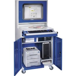 eurokraft pro Computerschrank, HxBxT 1550 x 800 x 690 mm, mit schmalem Auszug und Towerfach