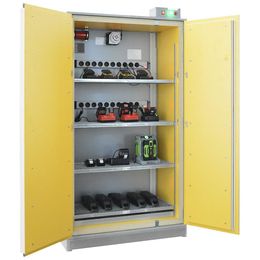 LaCont Akku-Sicherheits-Ladeschrank SiS Li-Ion Basic Charge EI 90, mit Brandunterdrückungssystem, HxB 2048 x 1148 mm, 2 Steckleisten