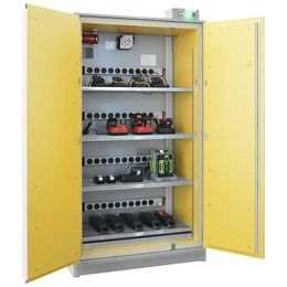 LaCont Akku-Sicherheits-Ladeschrank SiS Li-Ion Basic Charge EI 90, mit Brandunterdrückungssystem, HxB 2048 x 1148 mm, 4 Steckleisten
