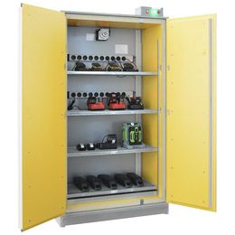 LaCont Akku-Sicherheits-Ladeschrank SiS Li-Ion Basic Charge EI 90, ohne Brandunterdrückungssystem, HxB 2048 x 1148 mm, 2 Steckleisten