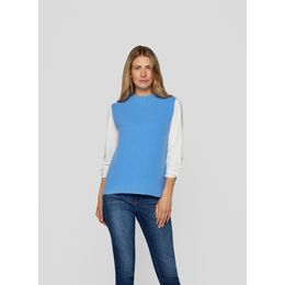 Pullunder Rabe "Pullunder", Damen, Gr. 42, blau (hellblau), 100%Kaschmir, unifarben, gerade, gerader Abschluss, Pullover Pullunder