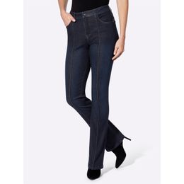 Heine Damen Push up Jeanshose, Blau, Gr. 34, Bootcut, Material: Baumwolle