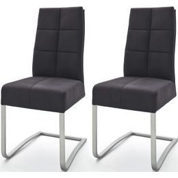 Esszimmerstuhl MCA furniture "Salva Schwingstuhl", schwarz, B:46cm H:102cm T:61cm, 100% Polyester, Stühle, mit Tonnentaschenfederkern, belastbar bis max. 120 kg