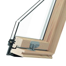 Dachfenster Holz, RoofLITE Slim Pine, Anthrazit/Kiefer, 55 x 78 cm, Schwingfl&uuml;gel mit Eindeckrahmen, individuell konfigurieren
