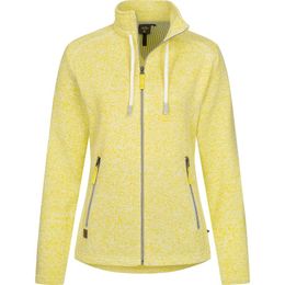 DEPROC Active Strickfleecejacke »LUVERNE WOMEN« Kontrastreissverschluss gelb 44L 44L Modische Strickfleecejacke mit Stehkragen